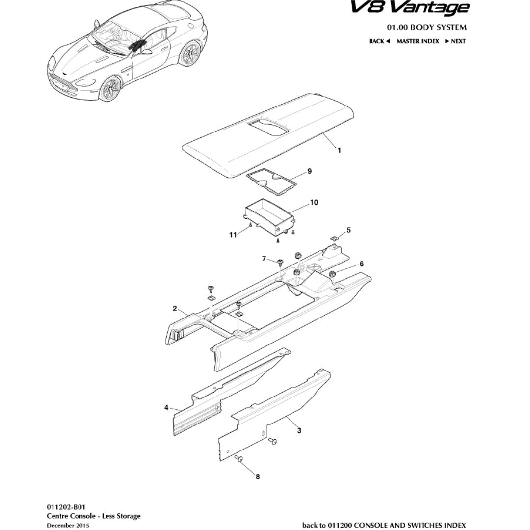 V8 Vantage Centre Console