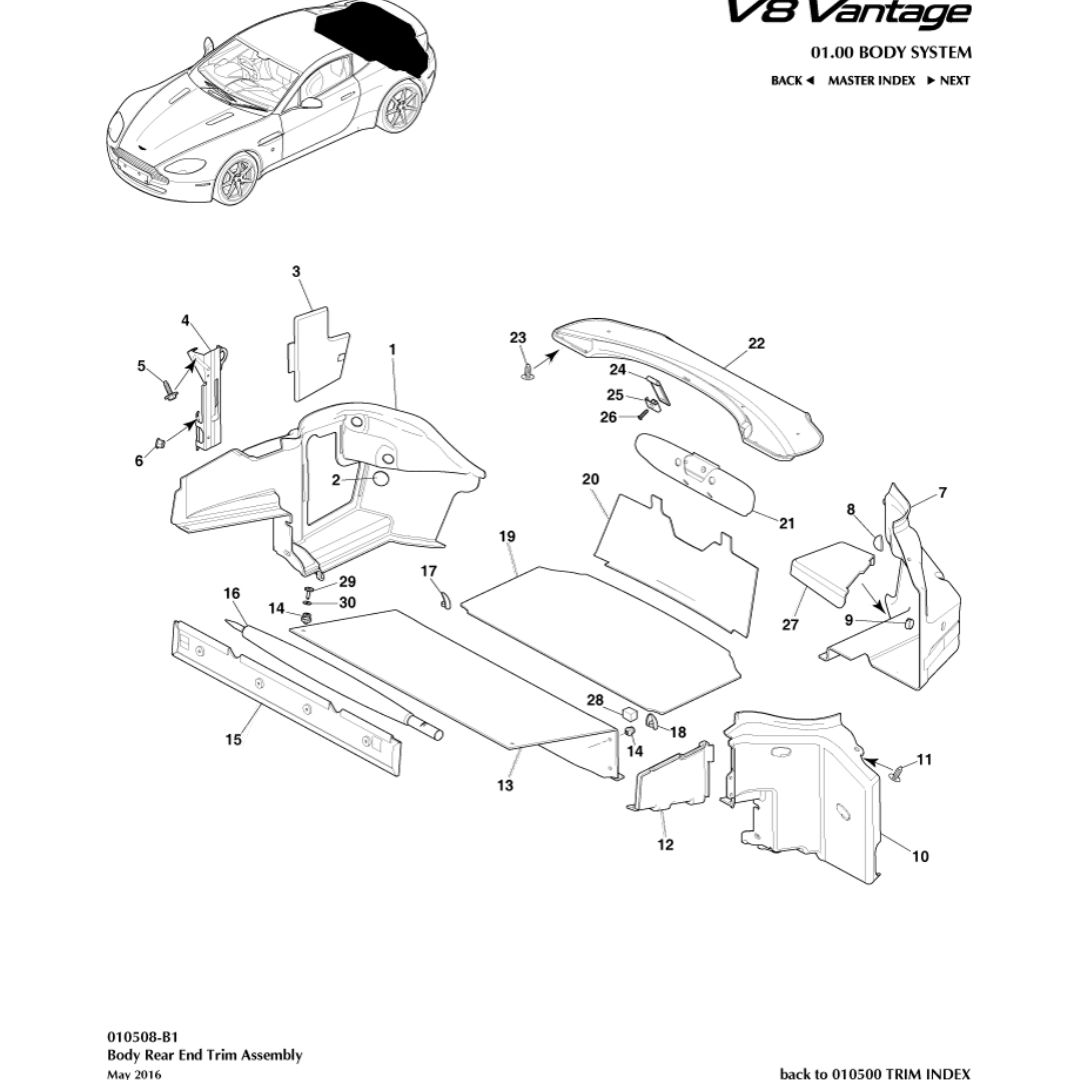 V8 Vantage Coupe Load Compartment Trim