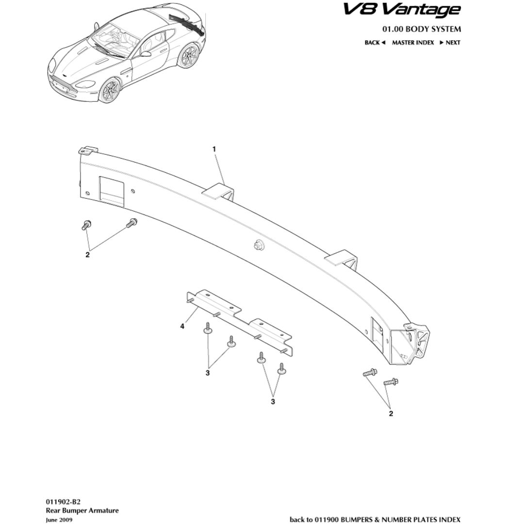 V8 Vantage Rear Bumper Armature