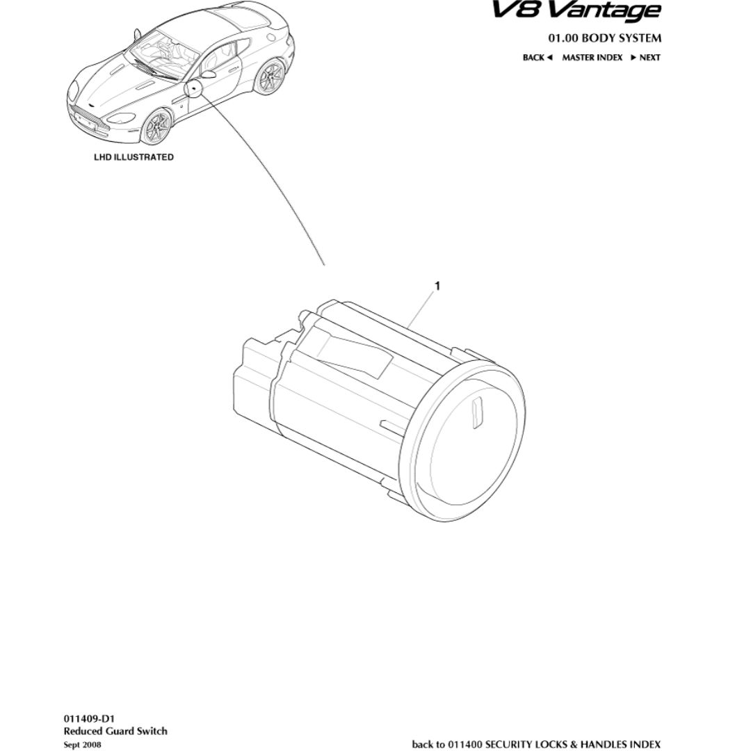 V8 Vantage Reduced Guard Switch