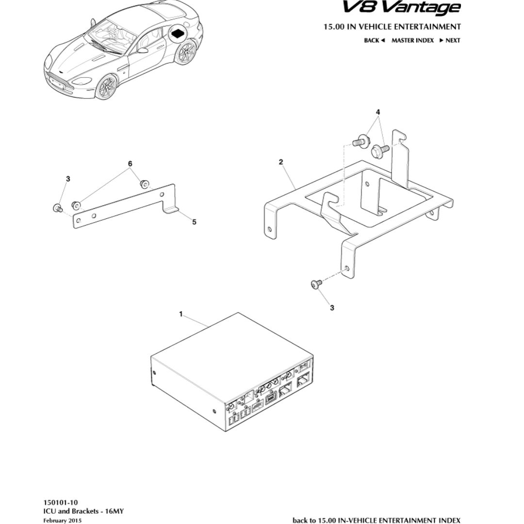 V8 Vantage 2016 Infotainment Control Unit