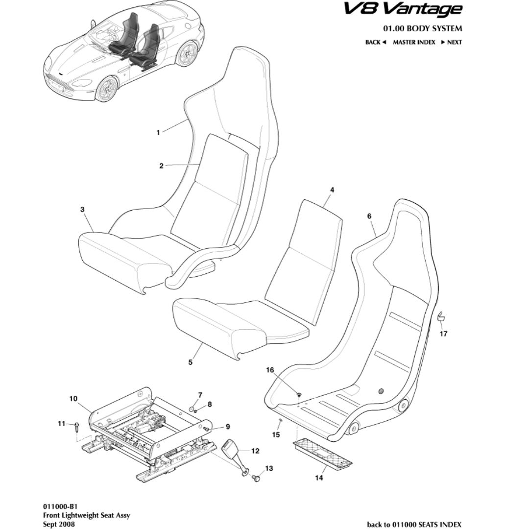 V8 Vantage Seating | Lightweight Seats