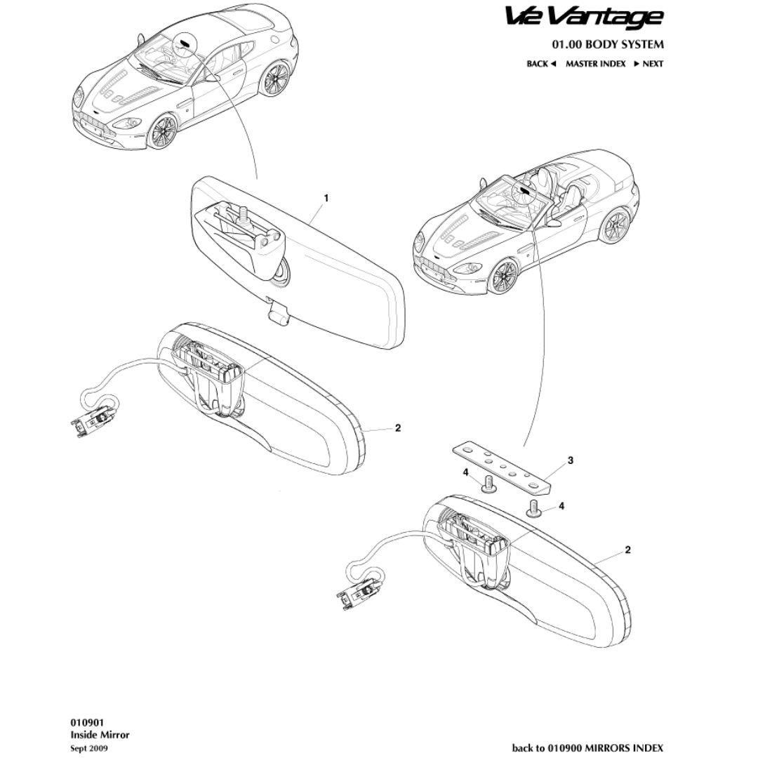 V12 Vantage Interior Mirror